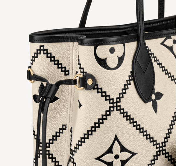 Louis Vuitton Embroidered Cream Neverfull LV M46039– TC